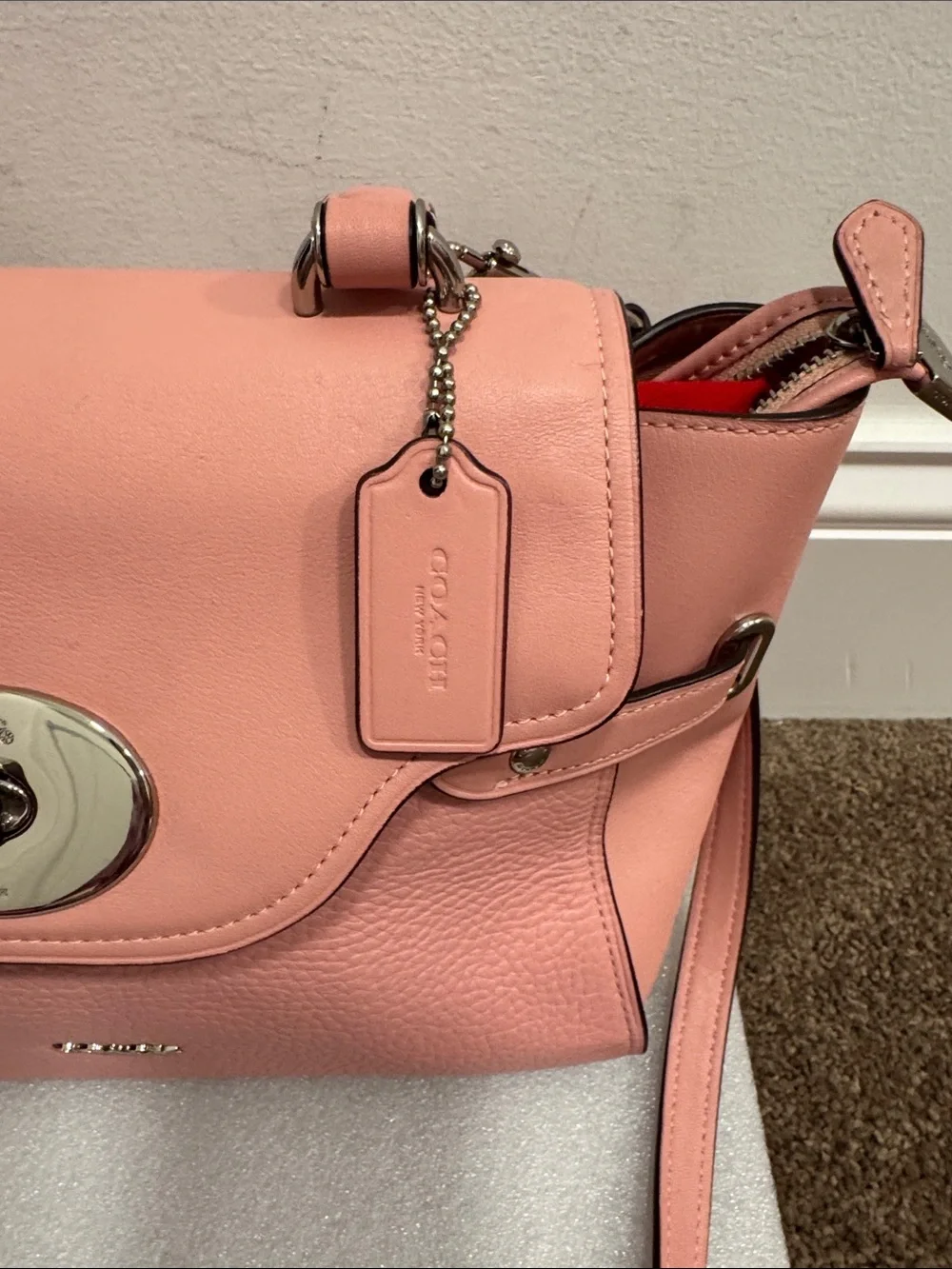 Coach | Bags | Coach Blake Flap Carryall Crossbody Bag In Petal Pink ...